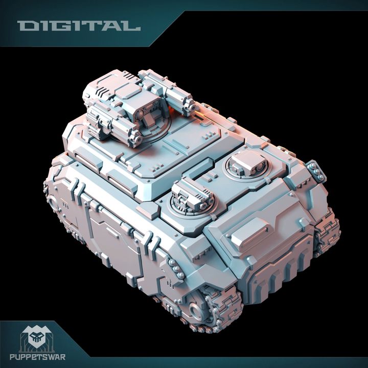 3D Printable Bulldog APC by Puppetswar Miniatures