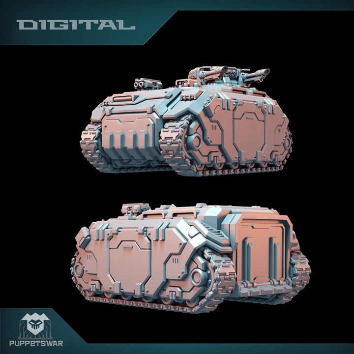 3D Printable Bulldog APC by Puppetswar Miniatures