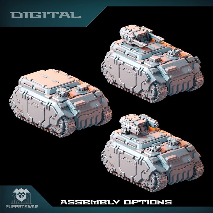 3D Printable Bulldog APC by Puppetswar Miniatures