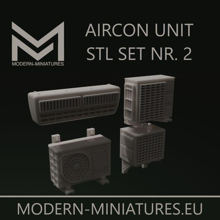 3D Printable Aircon Units set 2 / AC units by Modern-Miniatures.eu