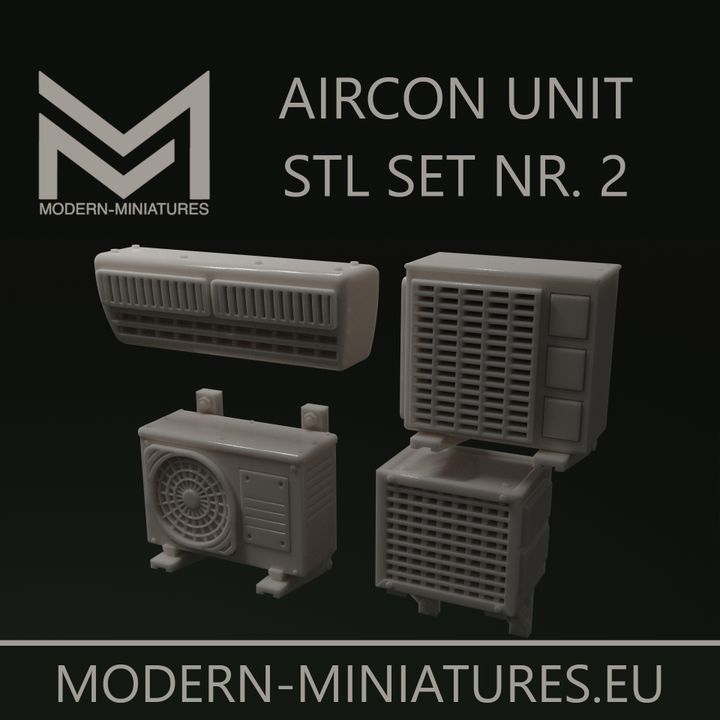 3D Printable Aircon Units set 2 / AC units by Modern-Miniatures.eu