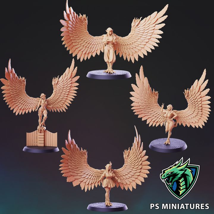 3D Printable Modern Harpies Bundle + Pinups by PSMiniatures