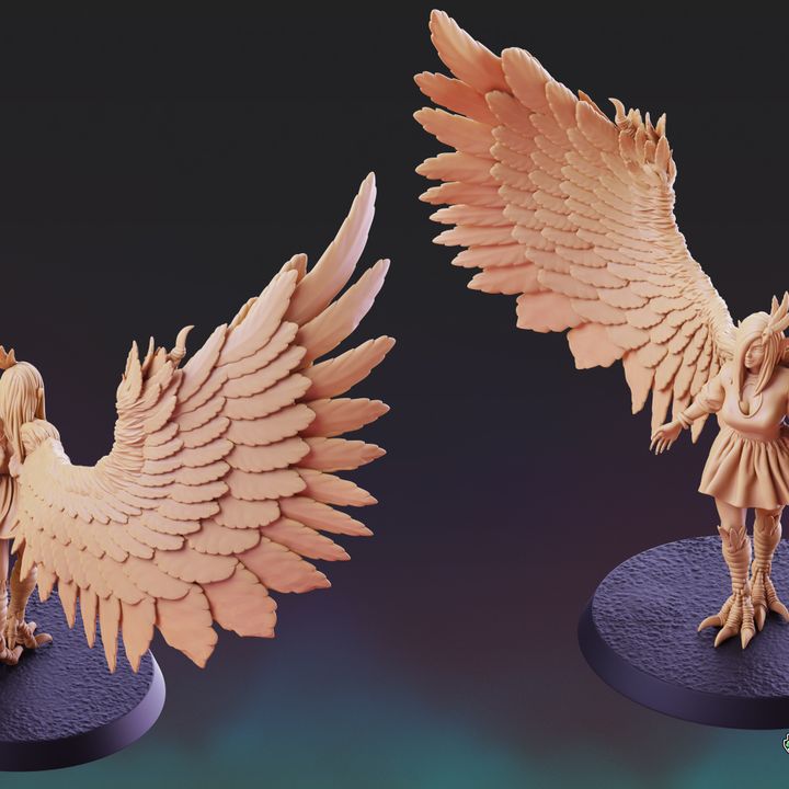 3D Printable Modern Harpies - Pose 1 + Pinup by PSMiniatures