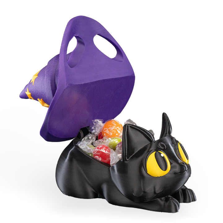 3D Printable Witch Kitty Candy Holder by Stlflix