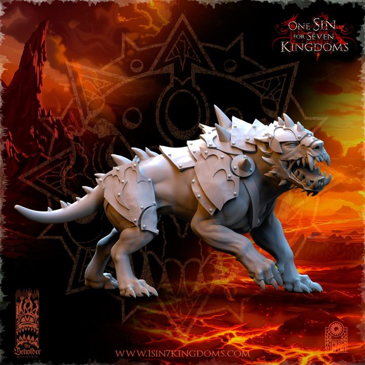 3D Printable Realms of Mayhem Hellhounds by The Beholder Miniatures