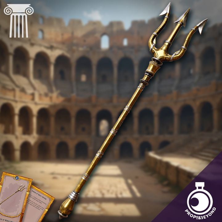 3D Printable Gladiators Trident by Props&Beyond