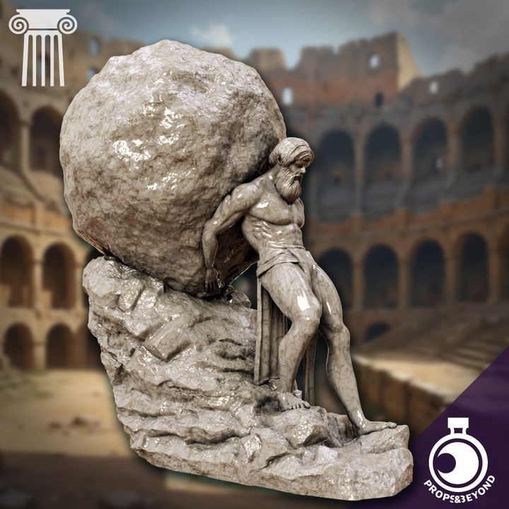 3D Printable Sisyphus Statue by Props&Beyond
