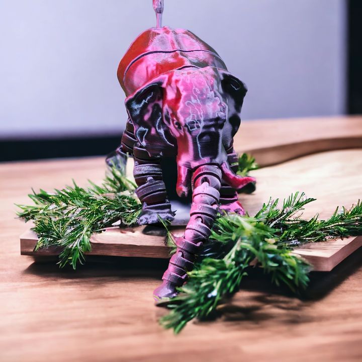 3D Printable ARTICULATED 360 ELEPHANT by MELS 3D LABS