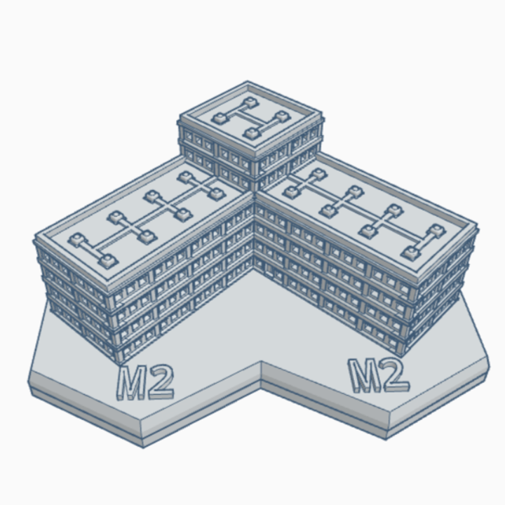 3D Printable HMSMB031 Modern Building 31 Hex Map Scale by Wargame Forge