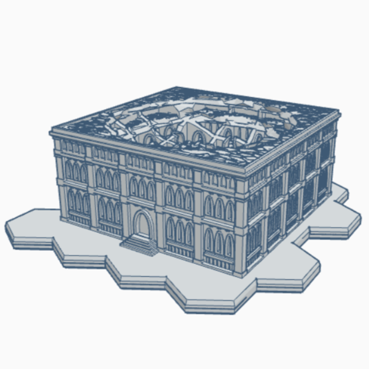 3D Printable Gothic Ruined Building 117 with Hex Base GRHB117 by ...