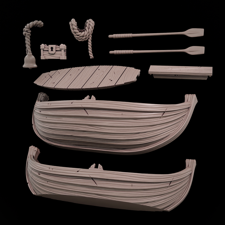 3D Printable Rowboat | TTRPG Scater / Wargame Scenery by The Forge of ...