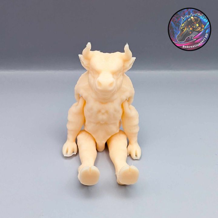 3D Printable Mini and Tiny Flexi Minotaur by Kirsten M