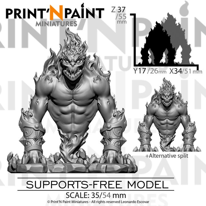 3D Printable Fire Elemental by Leonardo Escovar