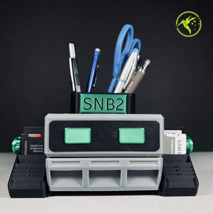 3D Printable SNB2: Sticky Note Bot (Snib) - Desktop Organizer by Thin ...