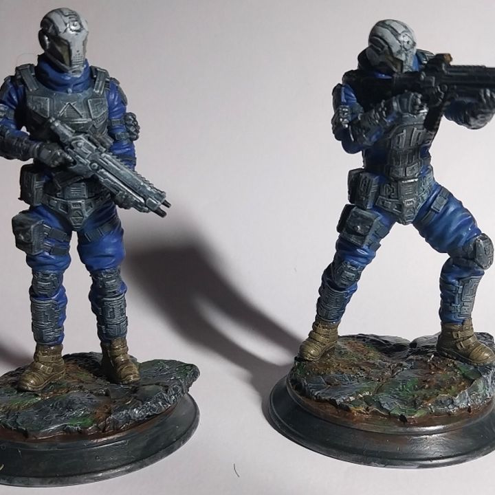 3D Print of Cyberpunk Mercenary Squad - Kruger Security Forces by Psyscape