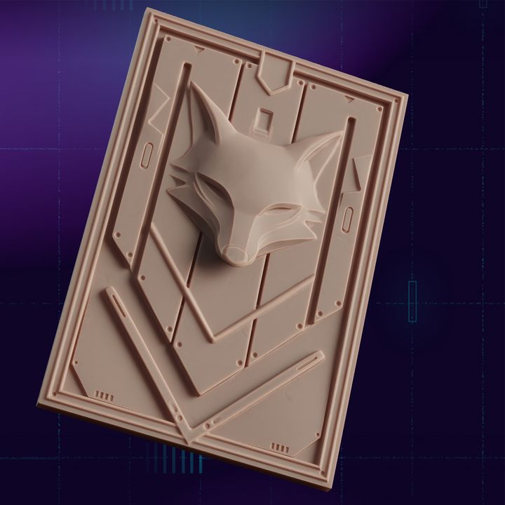 3D Printable Cyberpunk Calling Card - The Silver Jackal by Cyberstash