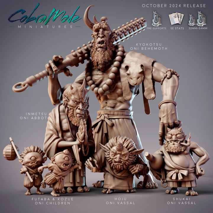 3D Printable CobraMode 56 October 2024 Release - Oni Demons of Despair ...