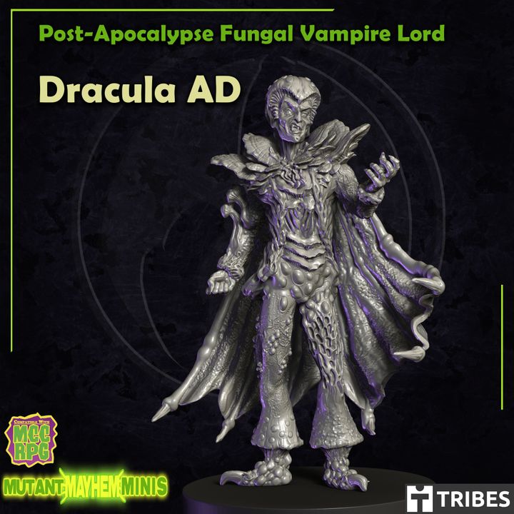 3D Printable DRACULA AD – Post-apocalypse Fungal Vampire Lord by Dark ...