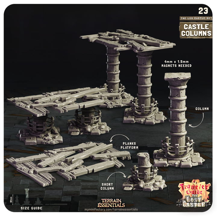 3D Printable The Lost Castle Terrain - Modular Columns (Pre-Supported) by Terrain Essentials by ...