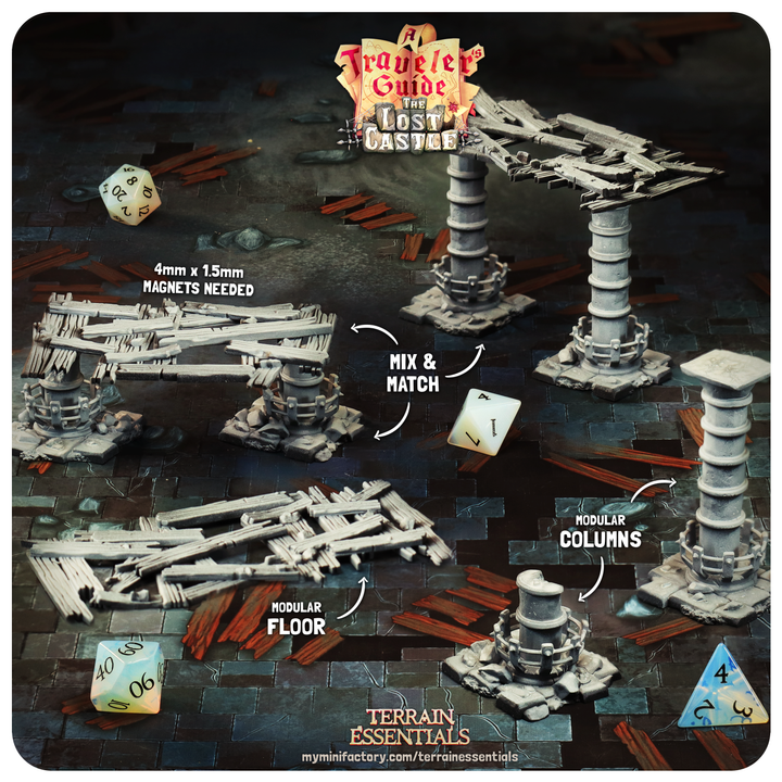 3D Printable The Lost Castle Terrain - Modular Columns (Pre-Supported ...