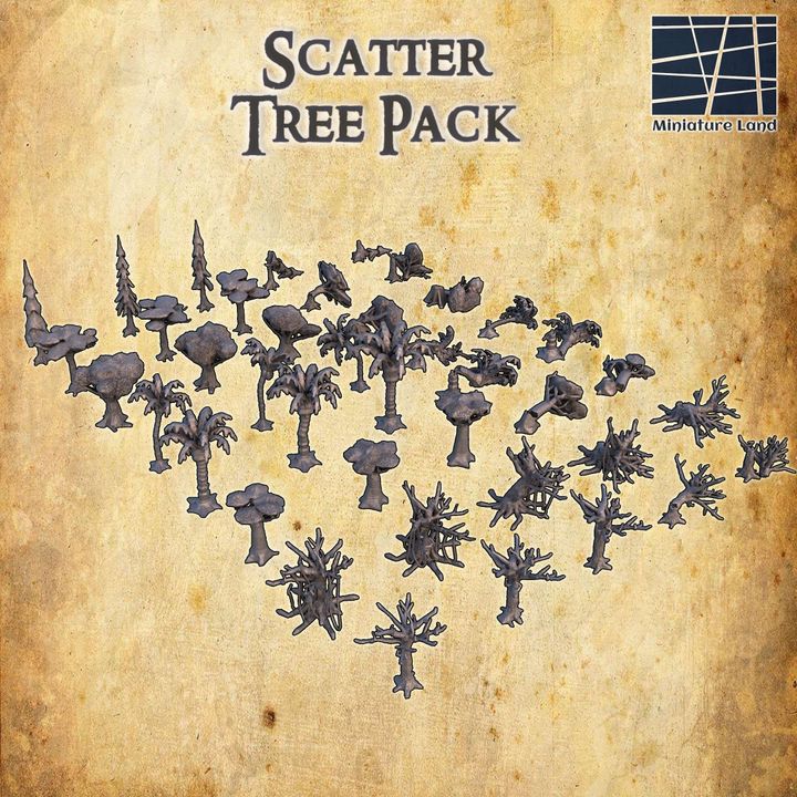 3D Printable Scatter Tree Pack - Tabletop Terrain - 28 MM by MiniatureLand