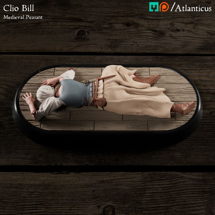 3D Printable Female Medieval Peasant - Clio Bill - Dead by Atlanticus Arts