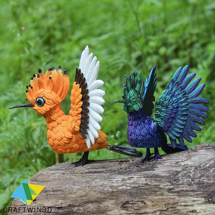 3D Printable Print in place Flexy Hoopoes by Craftwin