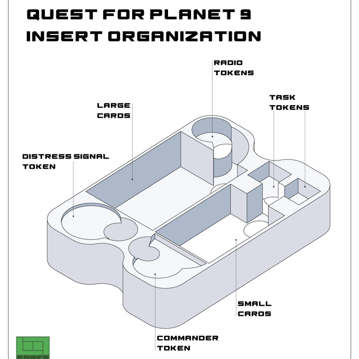 3D Printable The Crew: Search for Planet 9 Insert by LOOTgames