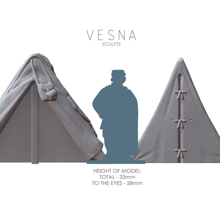 3D Printable 19TH CENTURY A-FRAME TENTS by VESNA SCULPTS