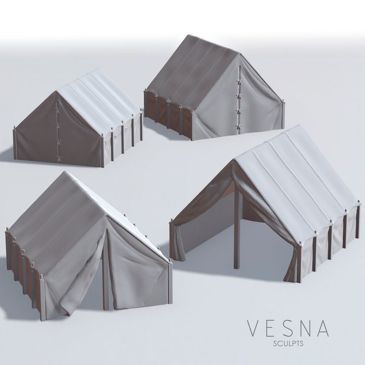 3D Printable 19TH CENTURY WALL TENTS by VESNA SCULPTS