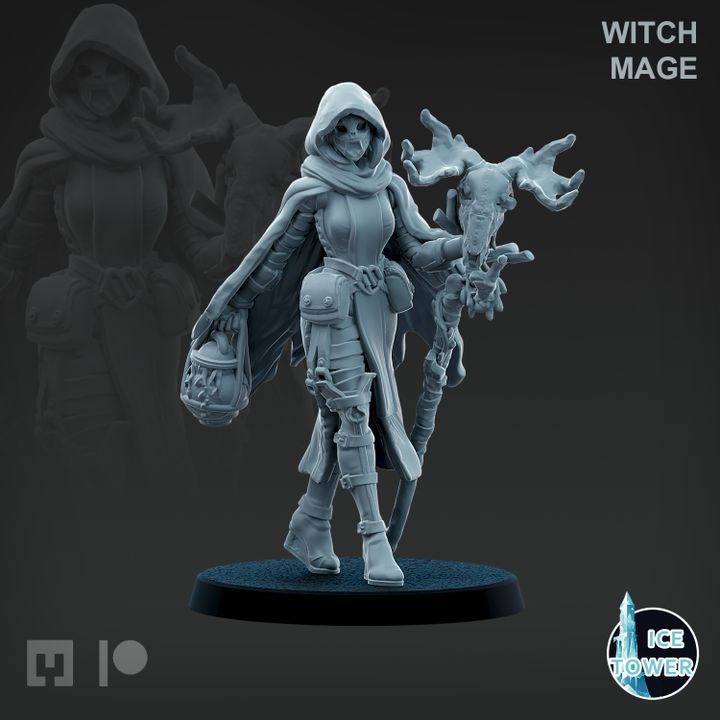 3D Printable Hero - Witch Mage by Ice Tower