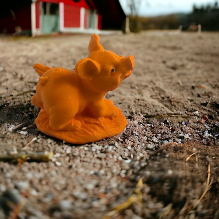 3D Printable Pig and branch by anthony