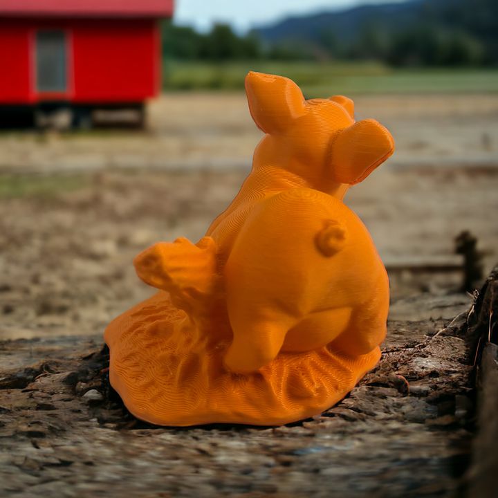 3D Printable Pig and branch by anthony