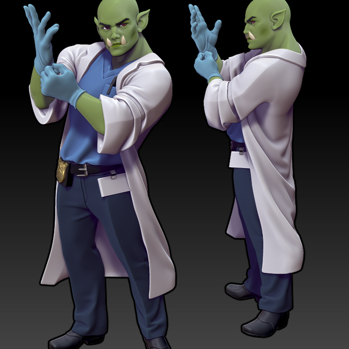 3D Printable Orc Coroner by Twin Goddess Miniatures