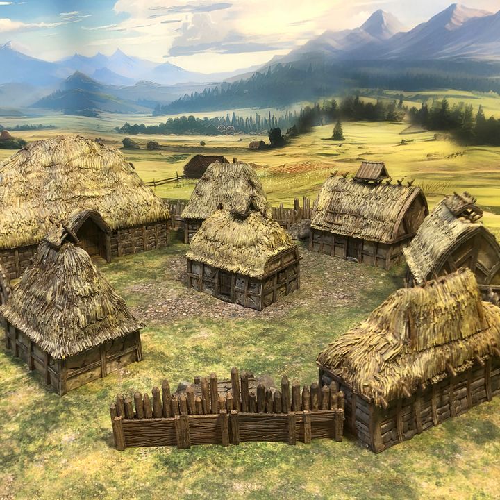 3D Printable Eastlingham: Rural Peasant Hamlet Core Set by GameScape3D