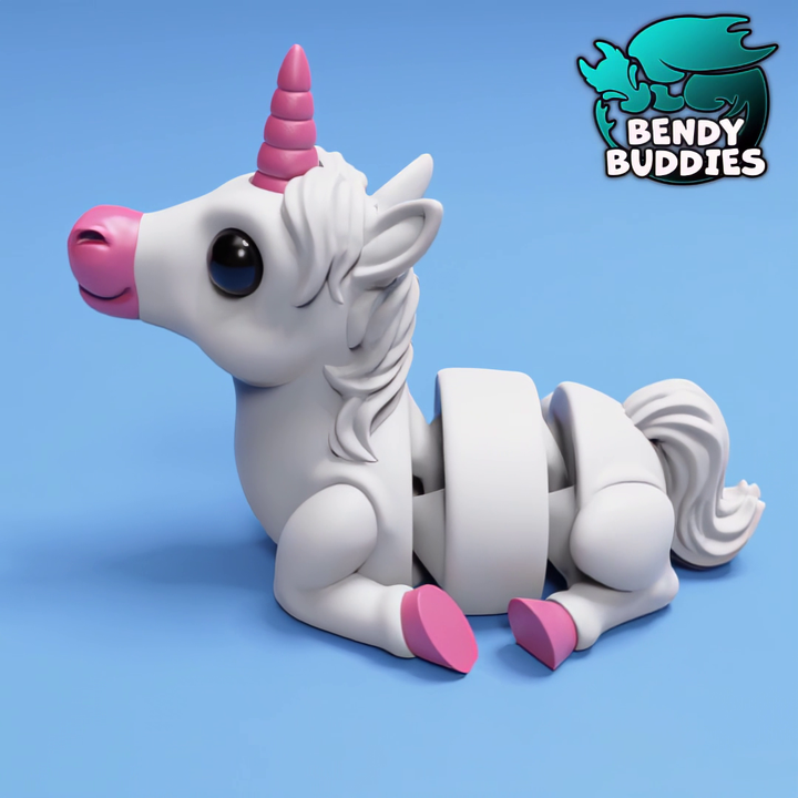 3D Printable Dreamcon Cute Unicorn / Horned Creature Articulated ...