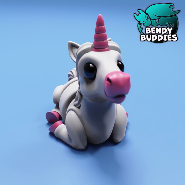 3D Printable Dreamcon Cute Unicorn / Horned Creature Articulated ...