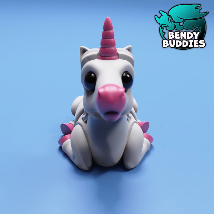 3D Printable Dreamcon Cute Unicorn / Horned Creature Articulated ...