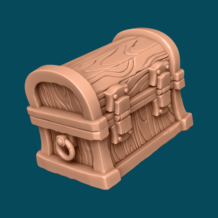 3D Printable A treasure chest - Terrain piece by Awkward Penguin's Minis