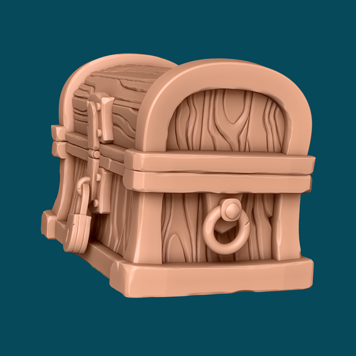 3D Printable A treasure chest - Terrain piece by Awkward Penguin's Minis