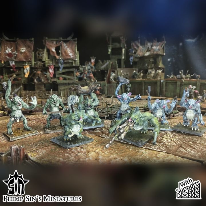 3D Printable Trolls (Stone, Swamp, Normal) by Sin's Miniatures