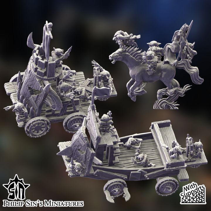 3D Printable Goblin Pump Wagon by Sin's Miniatures