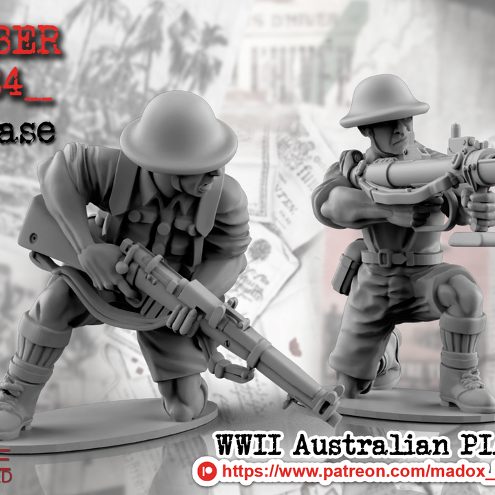 3D Printable WWII Australian PIAT teams by BattleCat Miniatures