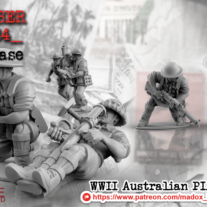 3D Printable WWII Australian PIAT teams by BattleCat Miniatures