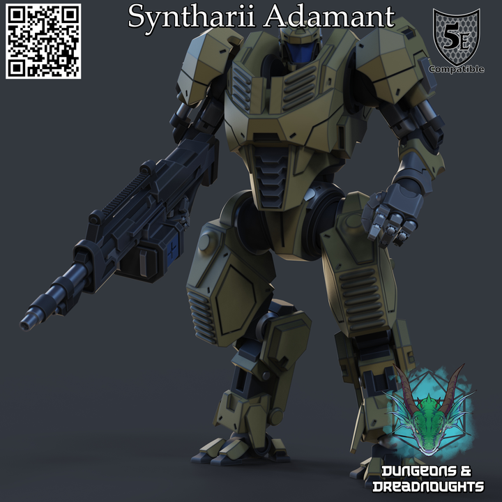 3D Printable Syntharii Adamant (Posable) by Dungeons and Dreadnoughts