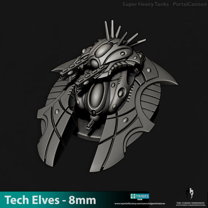 3D Printable Super Heavy Tanks - Tech Elves - 8mm by Edge Miniatures