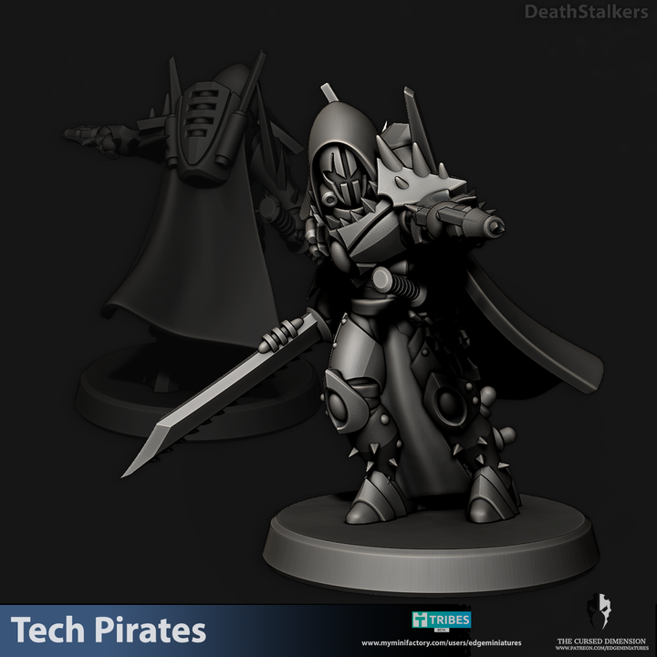 3D Printable DeathStalkers - Tech Pirates - 28mm by Edge Miniatures