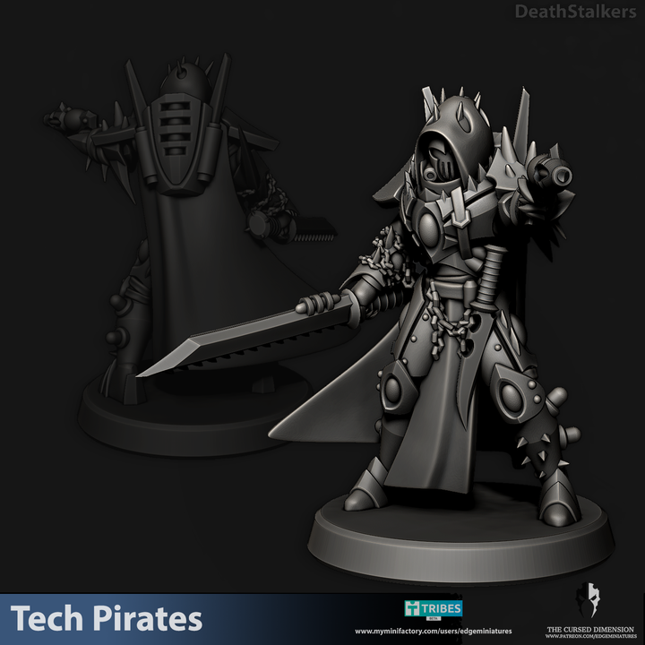3D Printable DeathStalkers - Tech Pirates - 28mm by Edge Miniatures