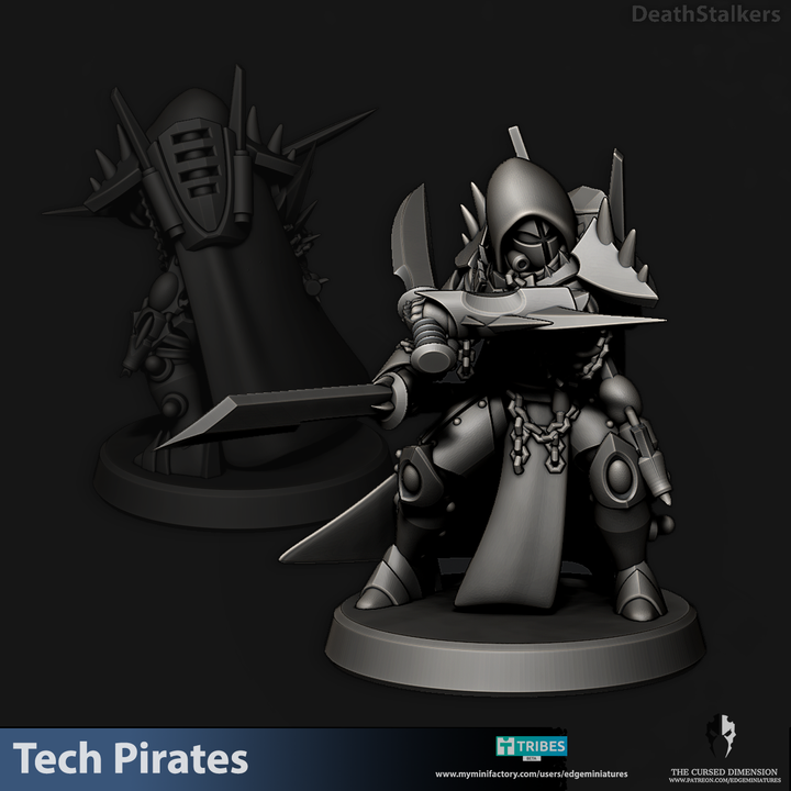 3D Printable DeathStalkers - Tech Pirates - 28mm by Edge Miniatures