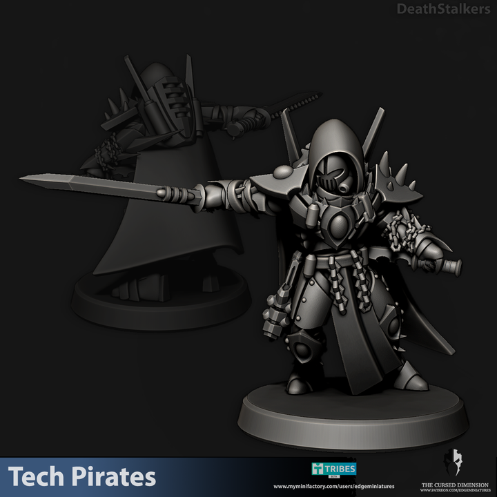 3D Printable DeathStalkers - Tech Pirates - 28mm by Edge Miniatures